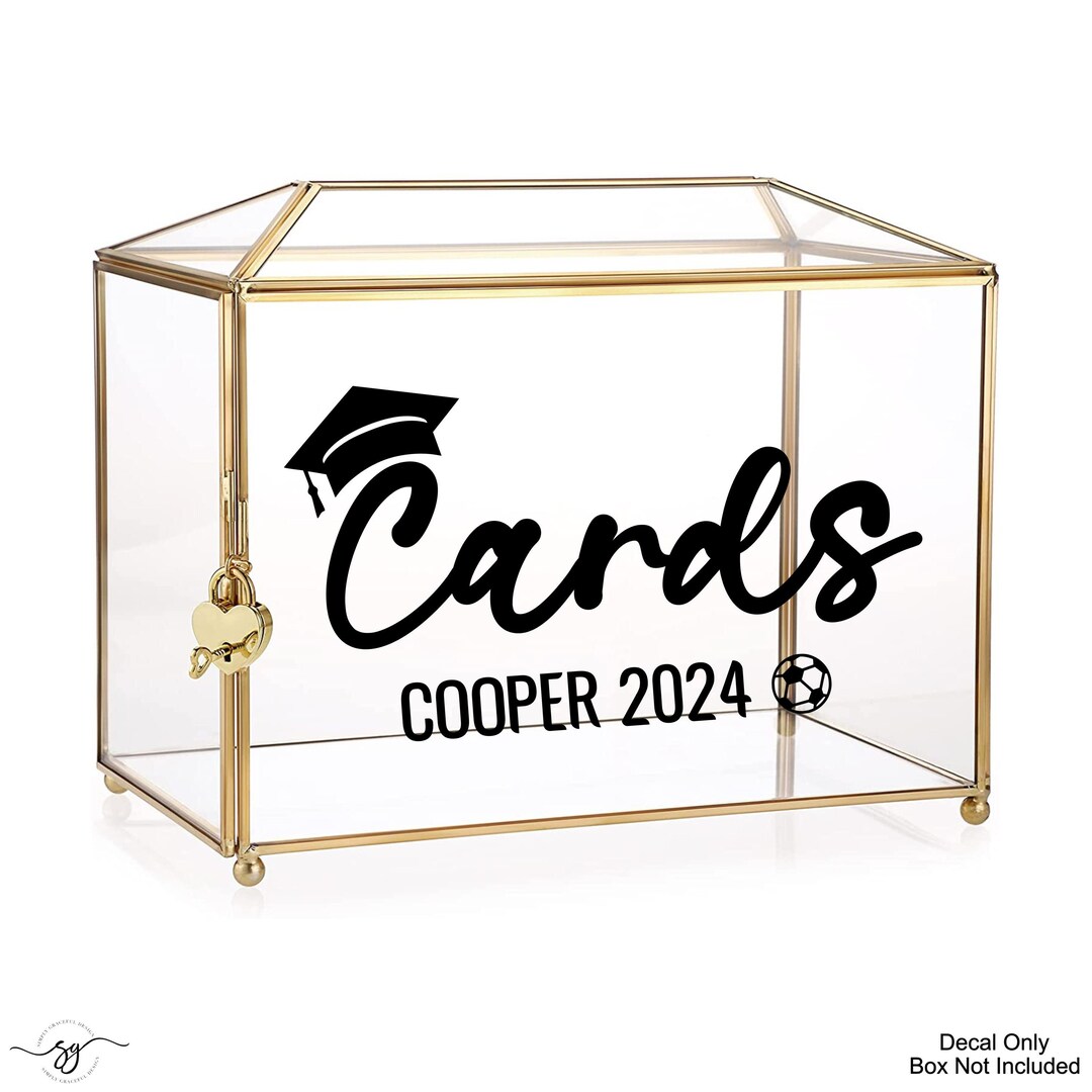Graduation Card Box Decal, Student Athlete Gift, Gift Box Decal, Grad ...