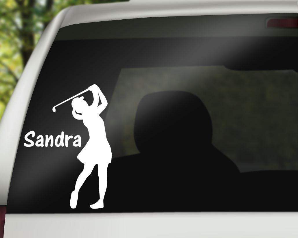 Golf Monogram Decal Female Golfer Decal Women's Golf | Etsy