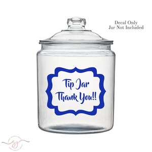 Tip Jar Decal, Bartender Gift, Musician Gift, Money Jar Decal, Savings ...