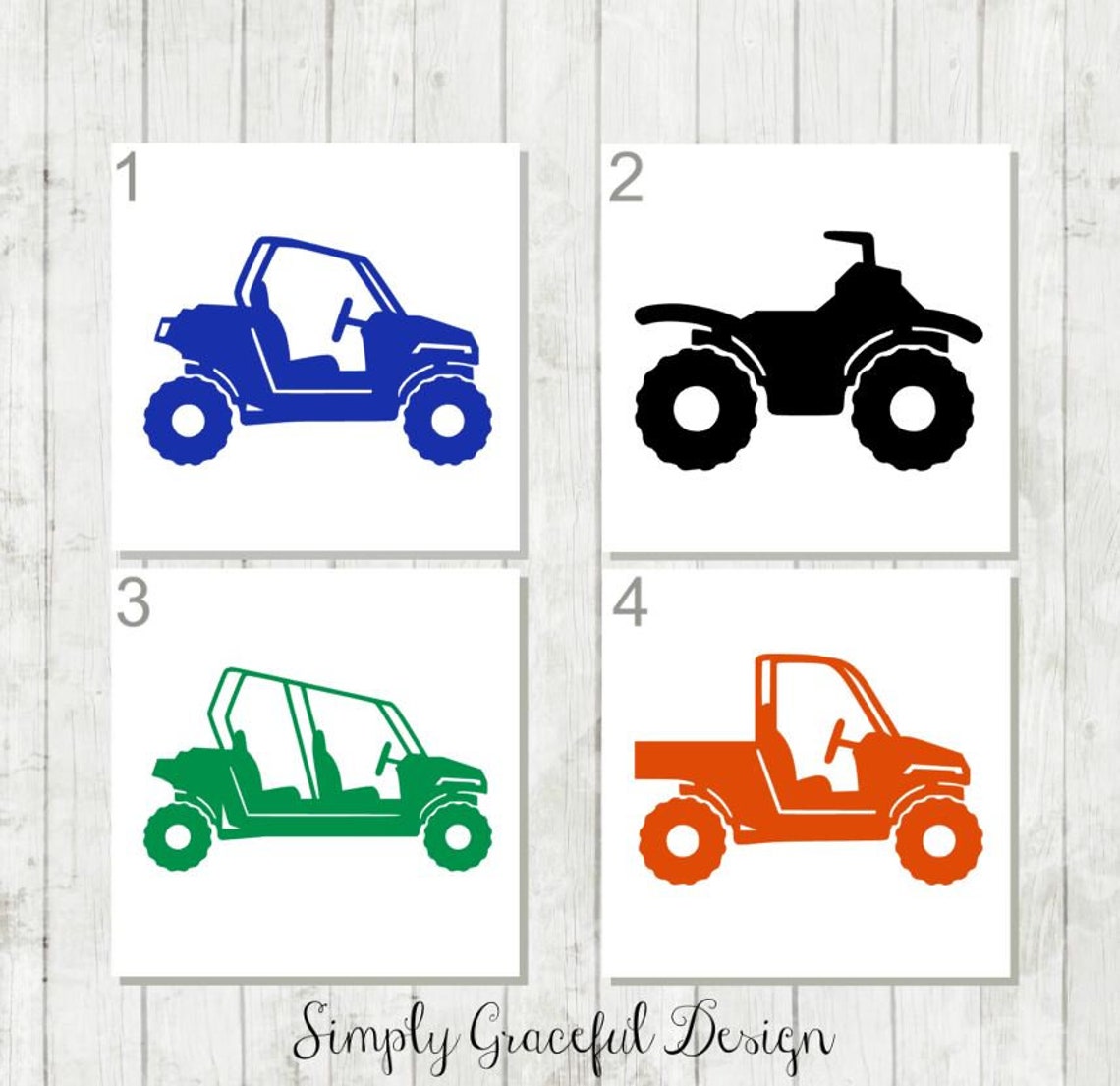 ATV Decal Quad Decal Boys Tumbler Decal Four Wheeler Decal | Etsy