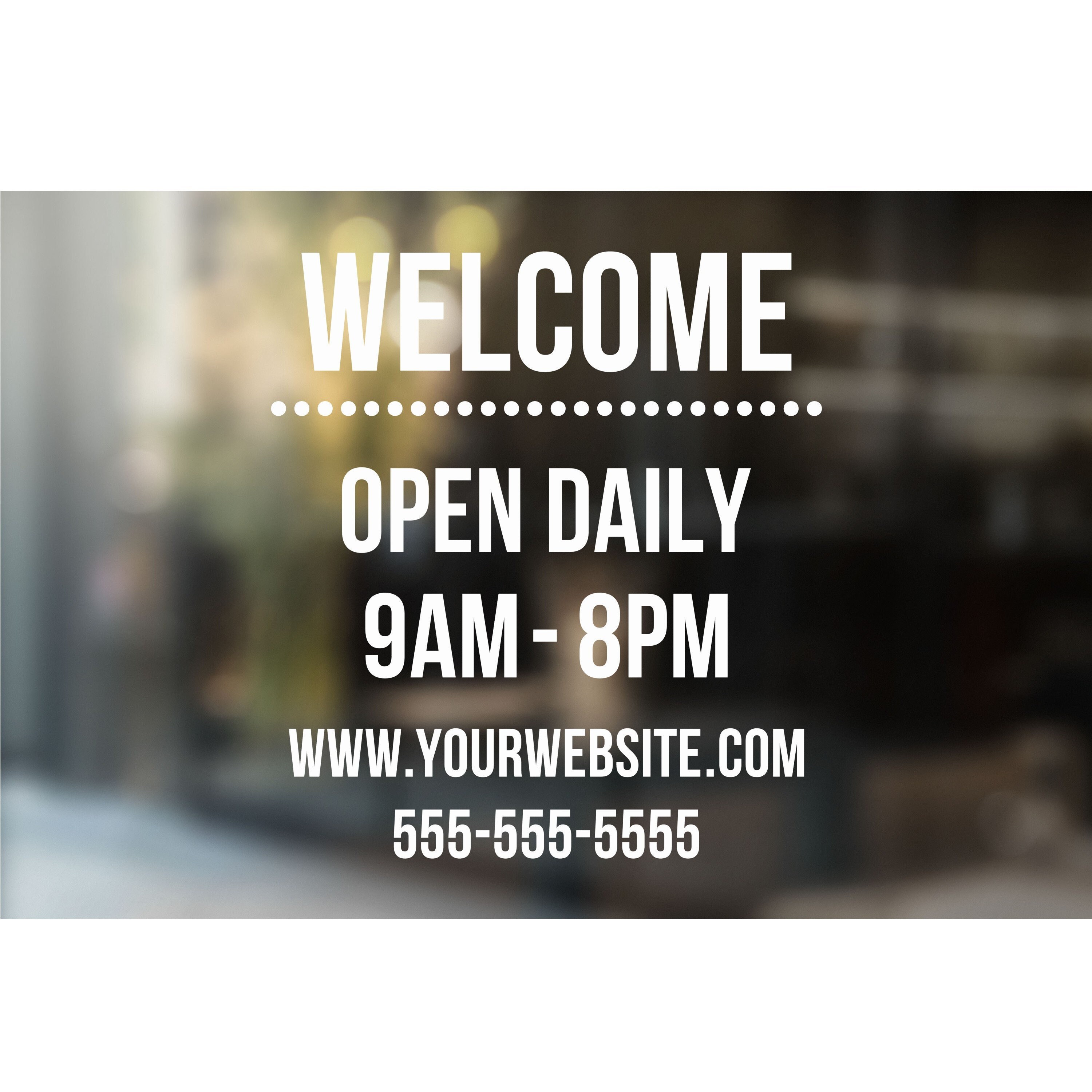 Store Hours Window Decal Storefront Decal Business Hours - Etsy