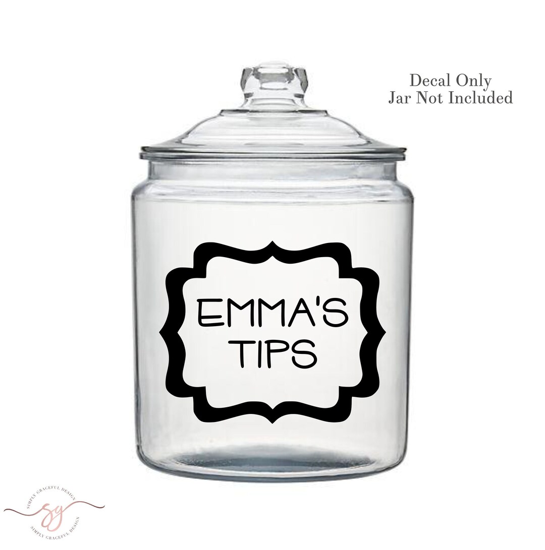Tip Jar Decal, Bartender Gift, Musician Gift, Money Jar Decal, Savings ...