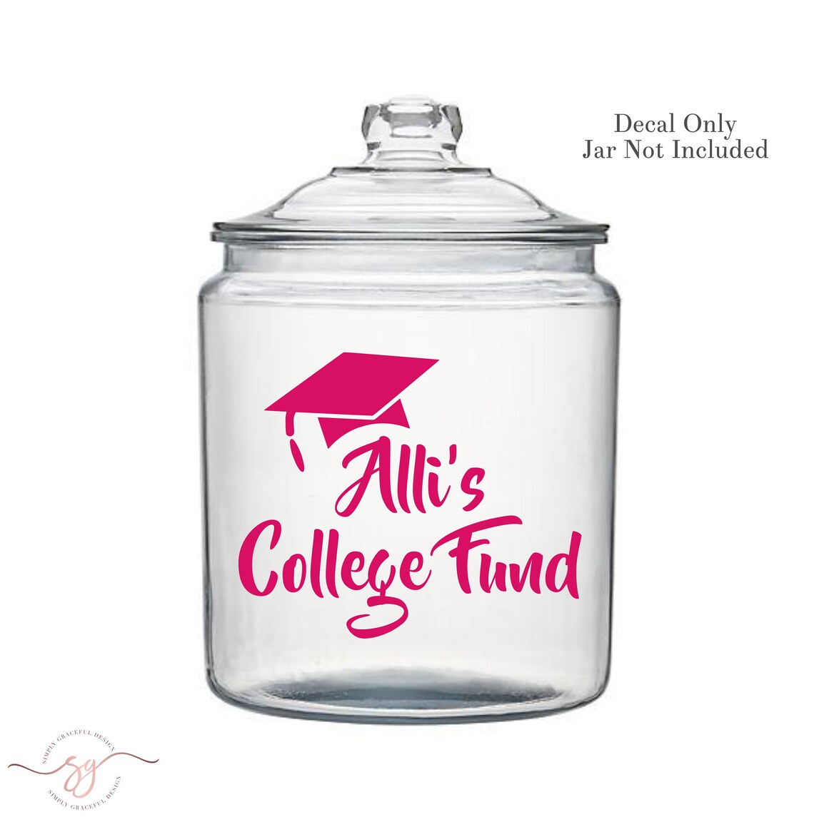 College Fund Saving Jar Decal College Tuition Savings Teen | Etsy