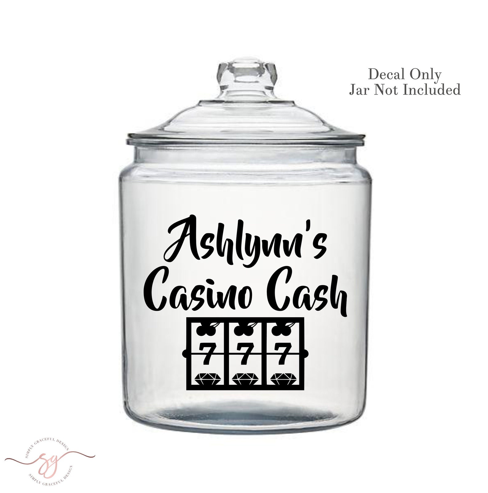 Casino Cash Decal Casino Saving Jar Decal Casino Gifts Gift - Etsy
