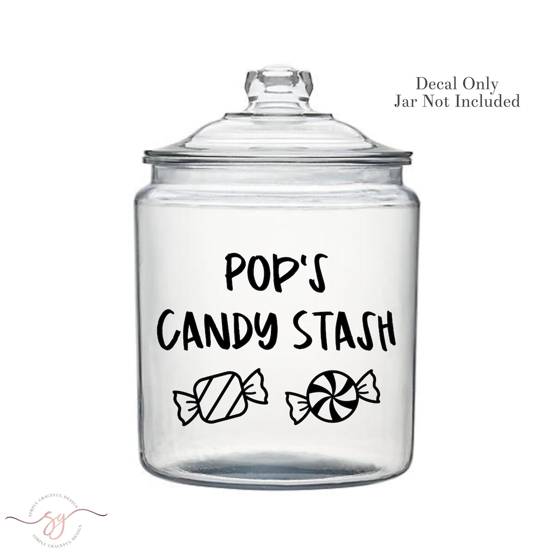 Candy Jar Decal, Gift for Grandpa, Candy Lover Gift, Gift for Teacher ...