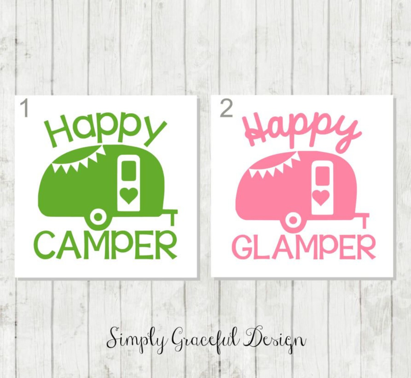 Happy Camper Decal Happy Glamper Decal Cute Camping Decal | Etsy