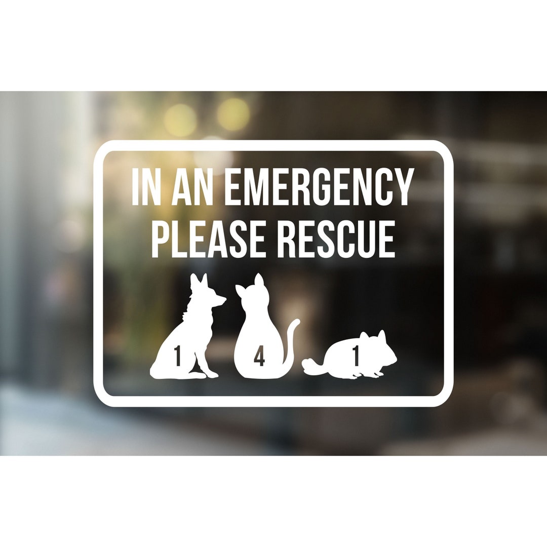 Emergency Pet Decal, Fire Safety Decal, Pet Owner Gift, Please Rescue ...