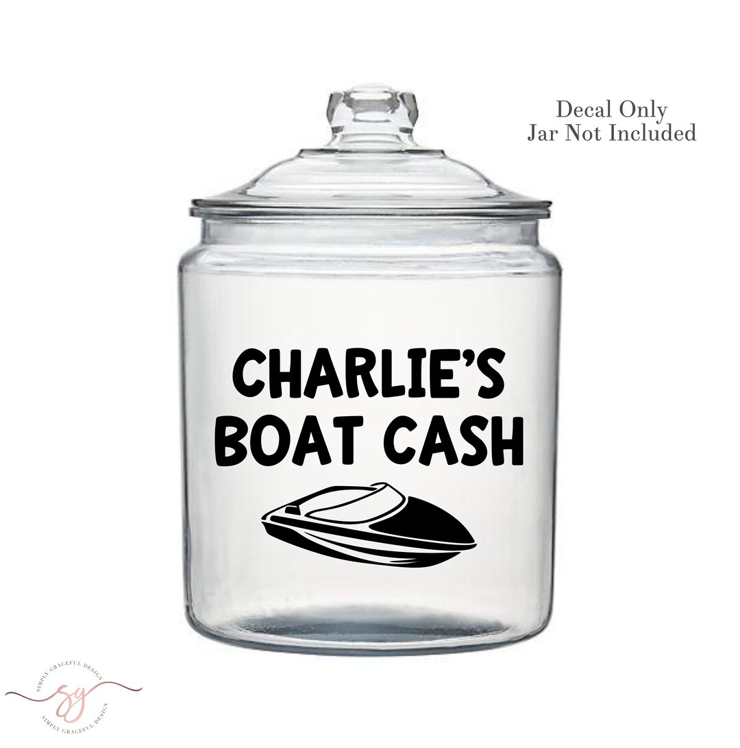 Boat Fund Savings Decal, Fisherman Gift, Money Jar Decal, Boat Lover ...