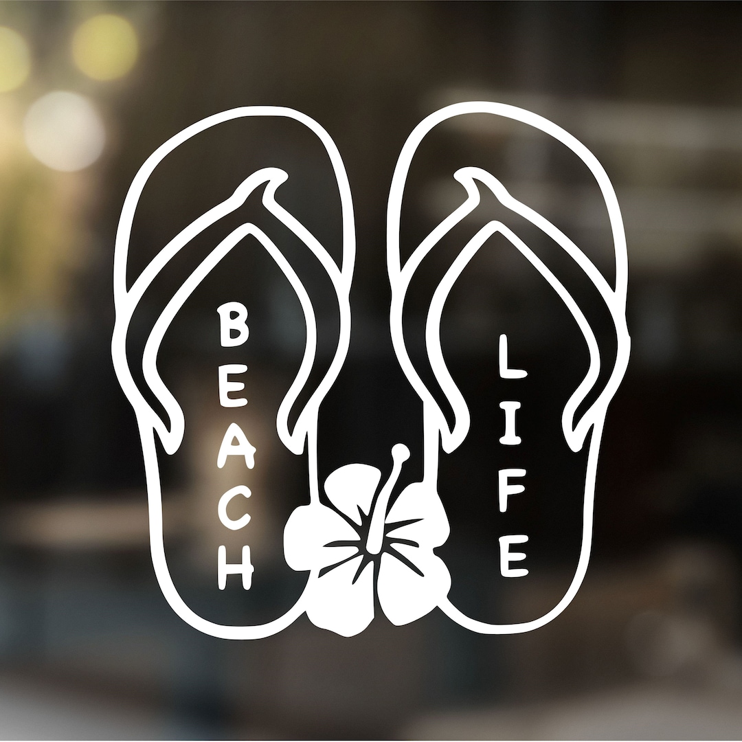 Beach Life Decal, Flip Flop Decal, Beach Lover Gift, Tumbler Decal - Etsy