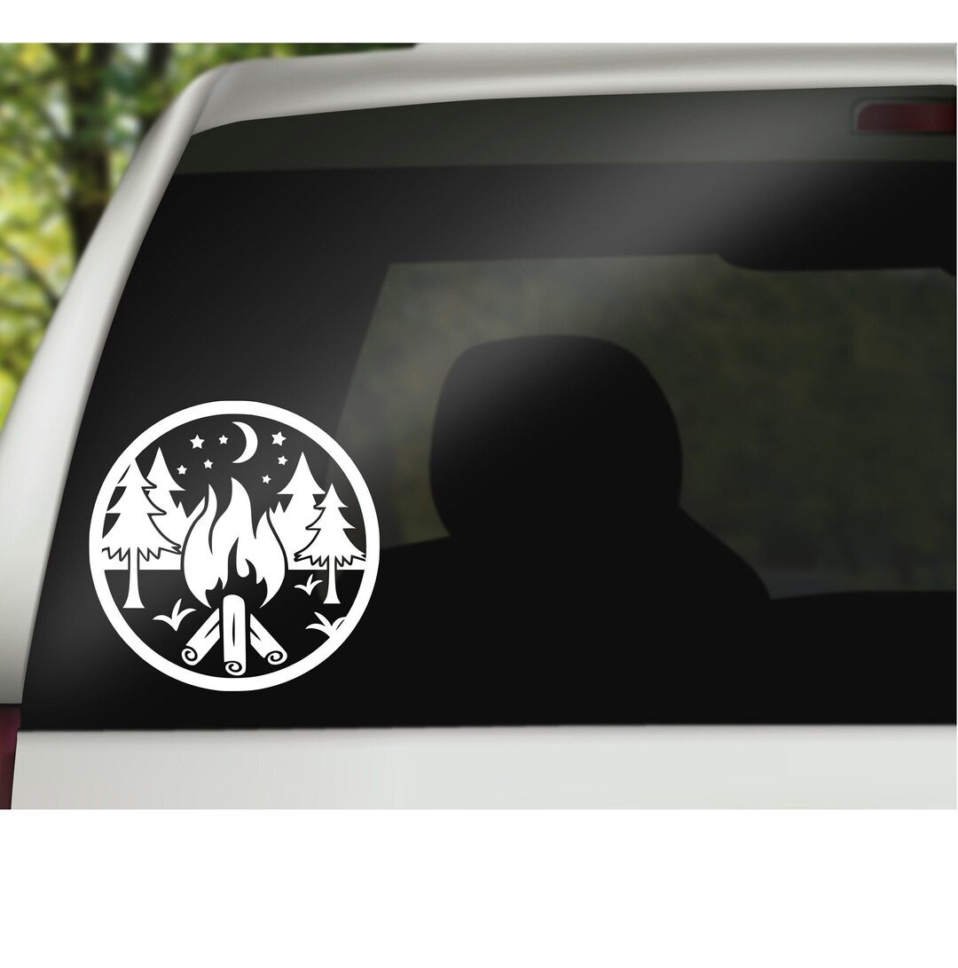 Campfire Decal, Camping Decal, Outdoor Decal, Water Bottle Decal, Car ...