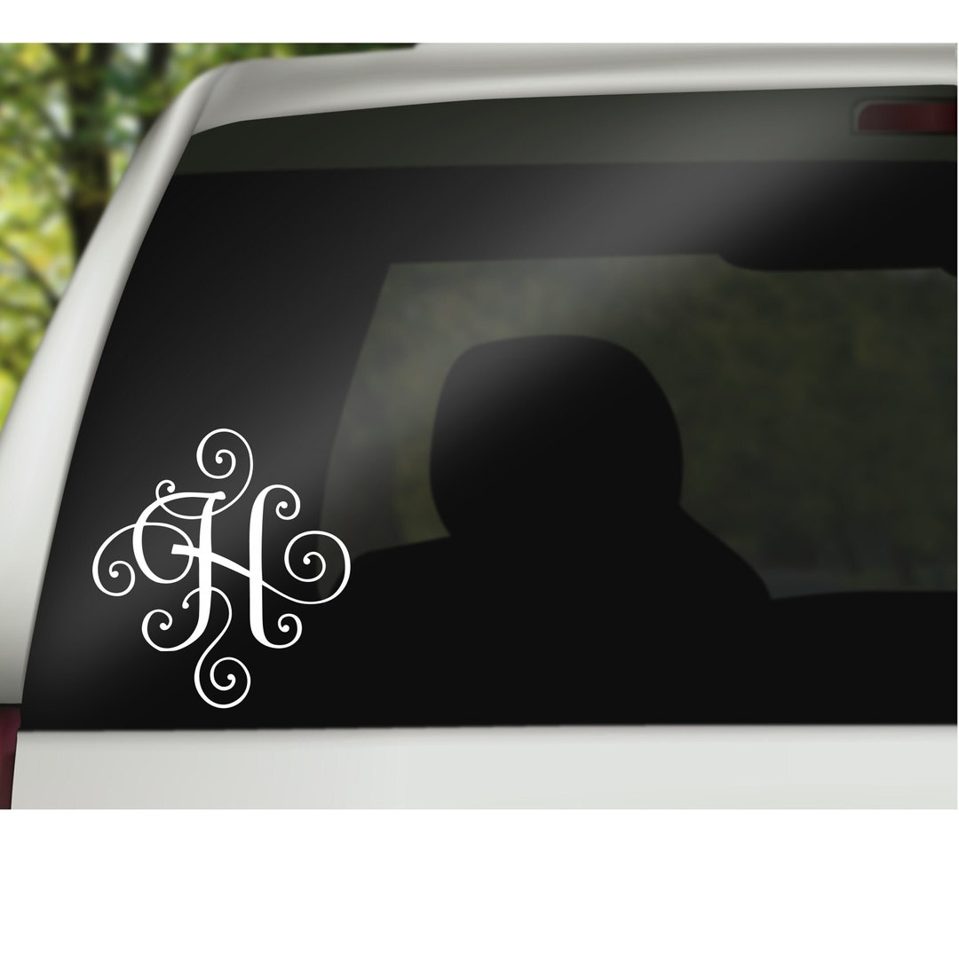 Scroll Initial Decal, Monogram Letter Decal, Fancy Initial Decal ...