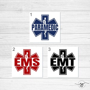 Paramedic Decal, EMT Decal, EMS Decal, Medical Gift, Emergency Services ...