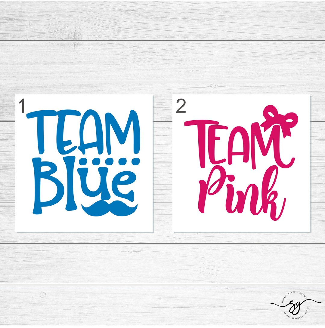 Gender Reveal Decals Team Pink Team Blue Baby Shower Decor - Etsy