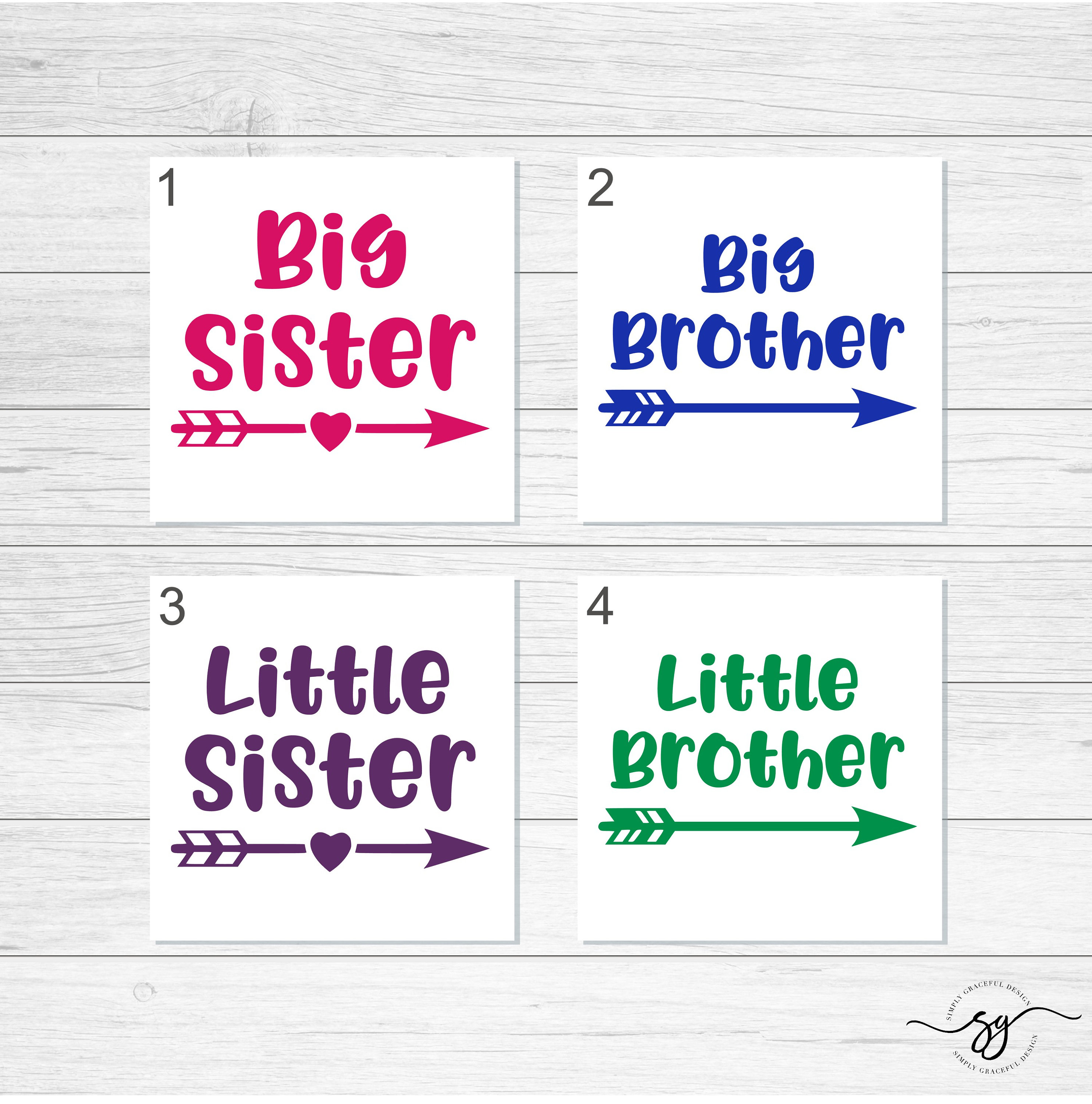 Big Sister Decal Big Brother Decal Sibling Decal Pregnancy - Etsy