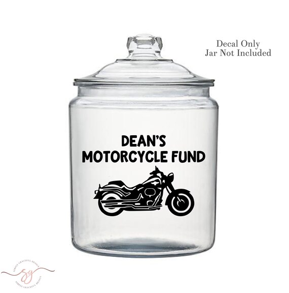 Motorcycle Fund Decal Bike Fund Decal Money Jar Decal Gift | Etsy