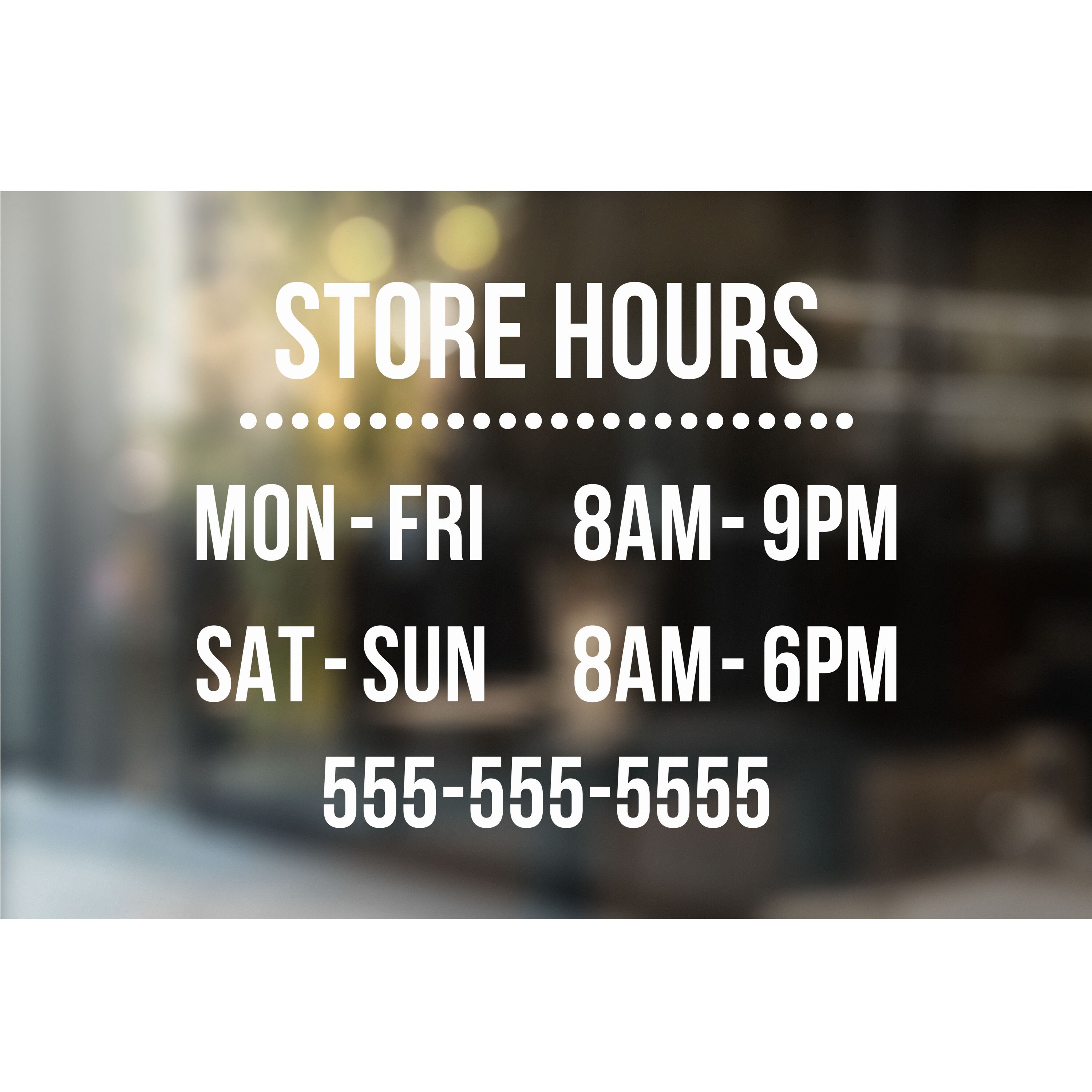 Store Hours Window Decal Storefront Decal Business Hours - Etsy