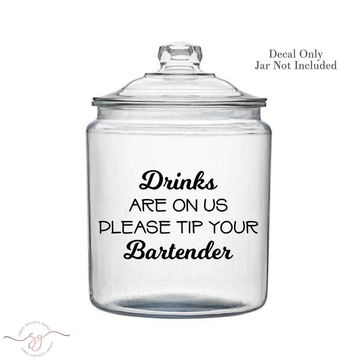 Wedding Bar Decal Bartender Tip Jar Open Bar Tip Decal - Etsy