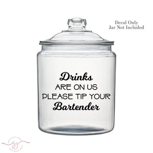 Wedding Bar Decal Bartender Tip Jar Open Bar Tip Decal - Etsy