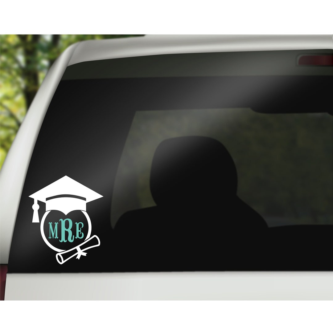 Graduation Monogram Decal, Class of 2024 Gift, Gift for Graduate, High ...