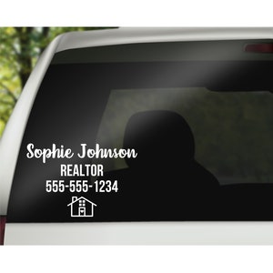 Realtor Car Decal, Real Estate Marketing Decal, New Realtor Gift ...