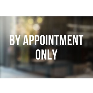 By Appointment Only Decal, Salon Window Decal, Storefront Decal ...