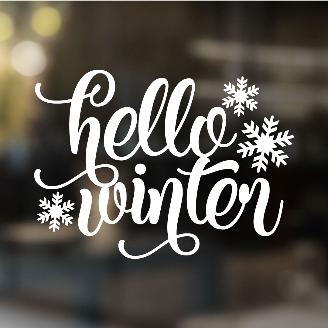 Hello Winter Decal, Holiday Decal, Snowflake Decal, Christmas Decor ...
