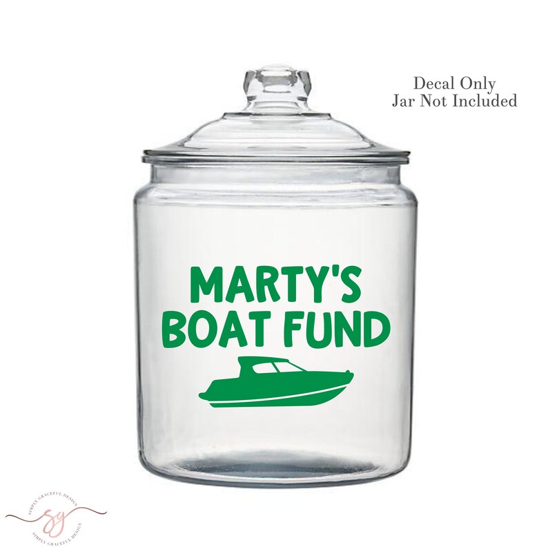 Boat Fund Savings Decal Fisherman Gift Money Jar Decal Boat | Etsy