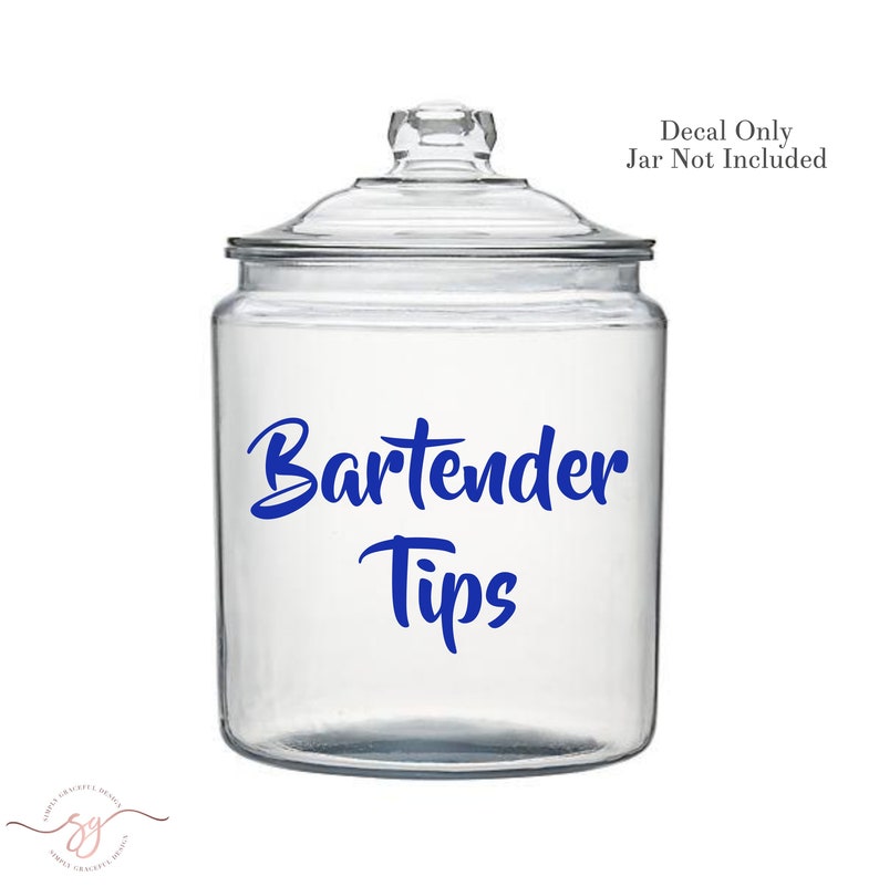 Tip Jar Decal Bartender Gift Musician Gift Hair Stylist - Etsy