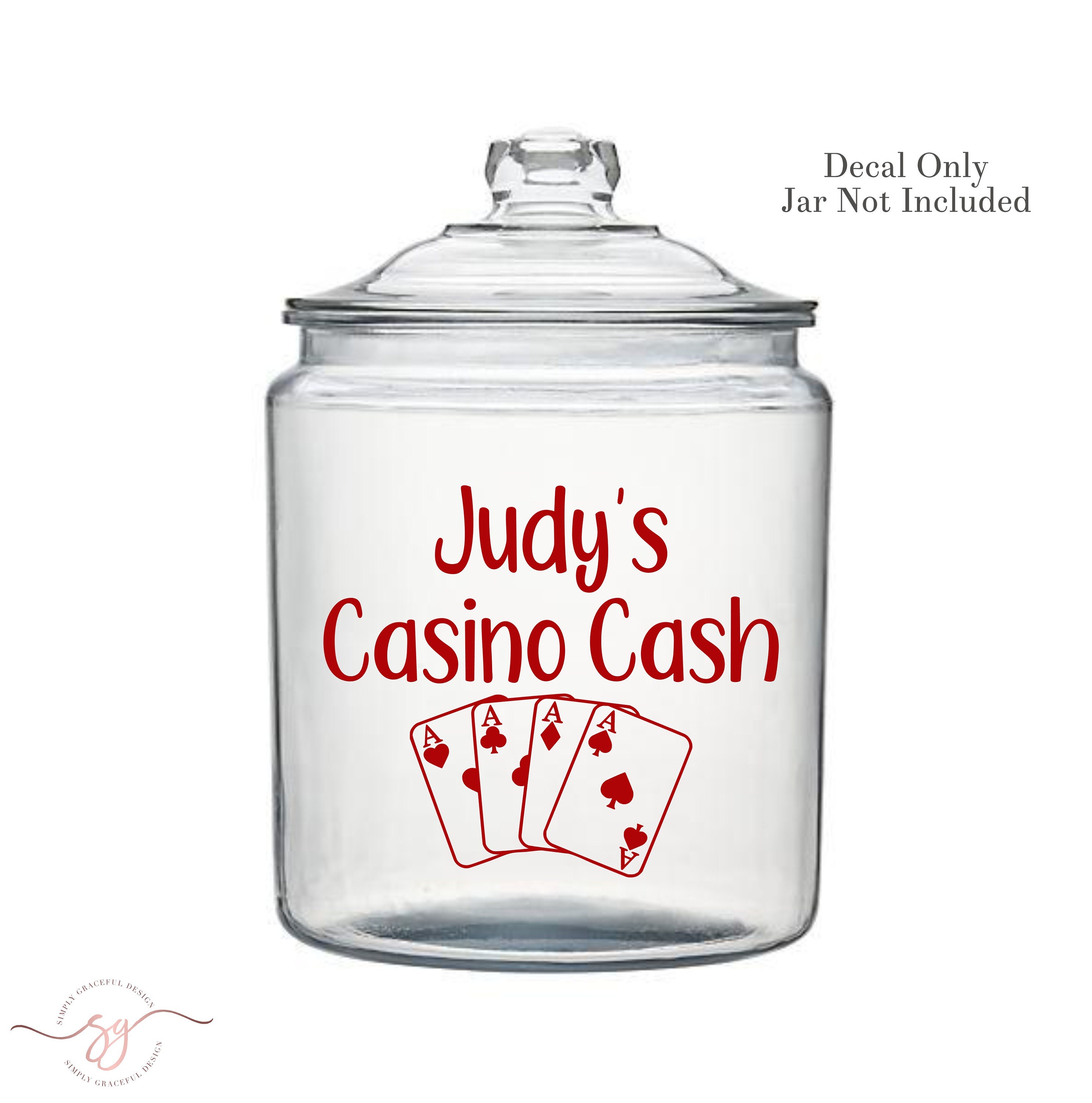 Casino Cash Decal Casino Saving Jar Decal Casino Gifts Gift | Etsy