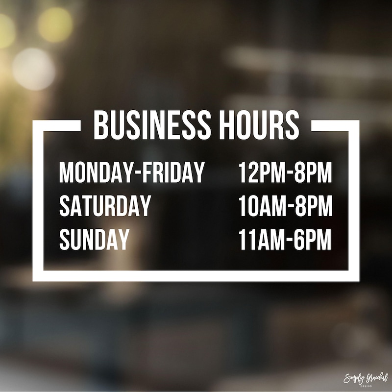 Business Hours Sign - Etsy