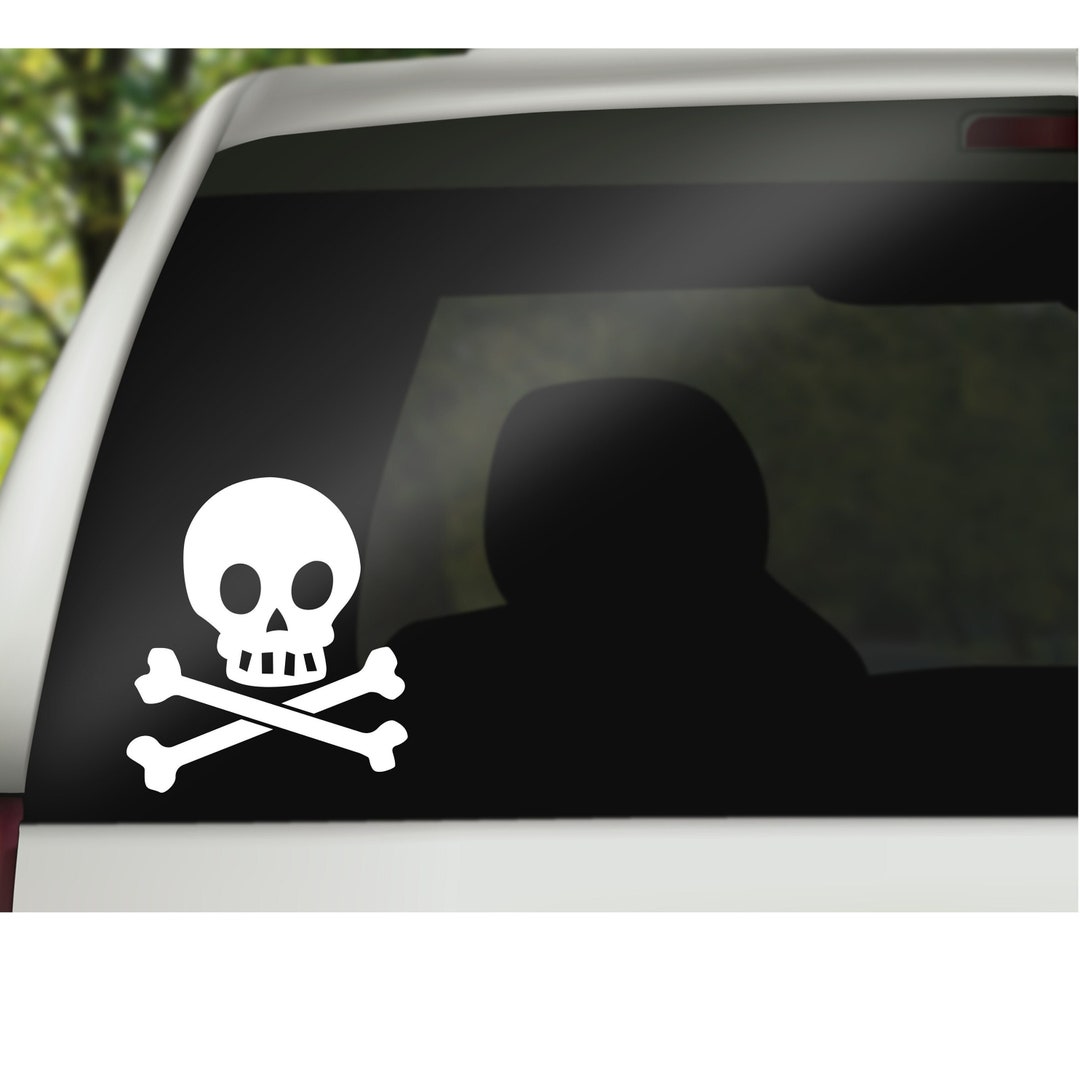 Skull and Crossbones Decal, Halloween DIY, Spooky Decal, Tumbler Decal ...