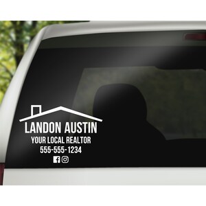 Realtor Car Decal, Real Estate Marketing Decal, New Realtor Gift ...