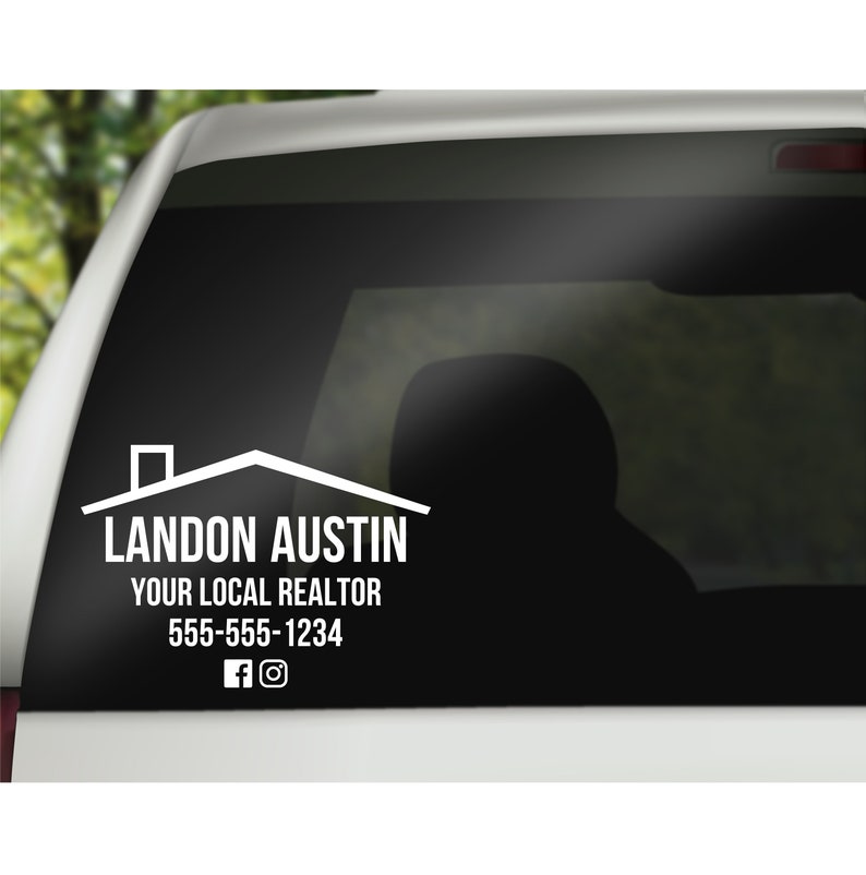 Realtor Car Decal, Real Estate Marketing Decal, New Realtor Gift ...