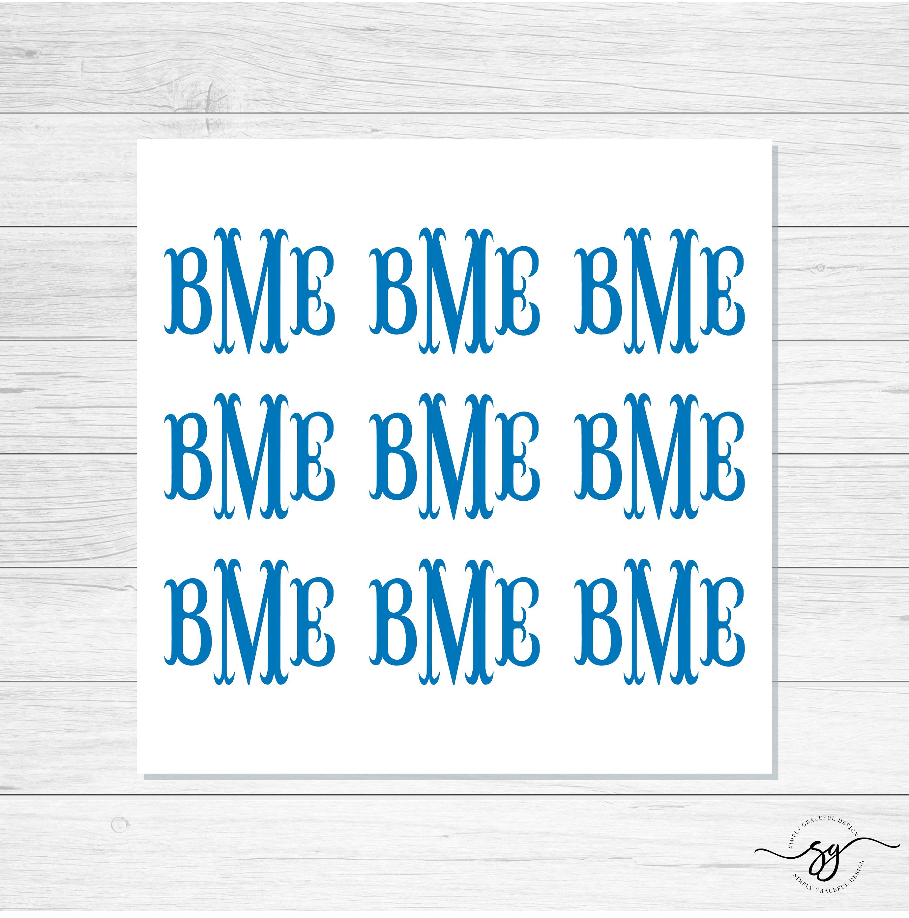 Monogram Decal Sheet Monogram Bundle Circle Monogram Back - Etsy