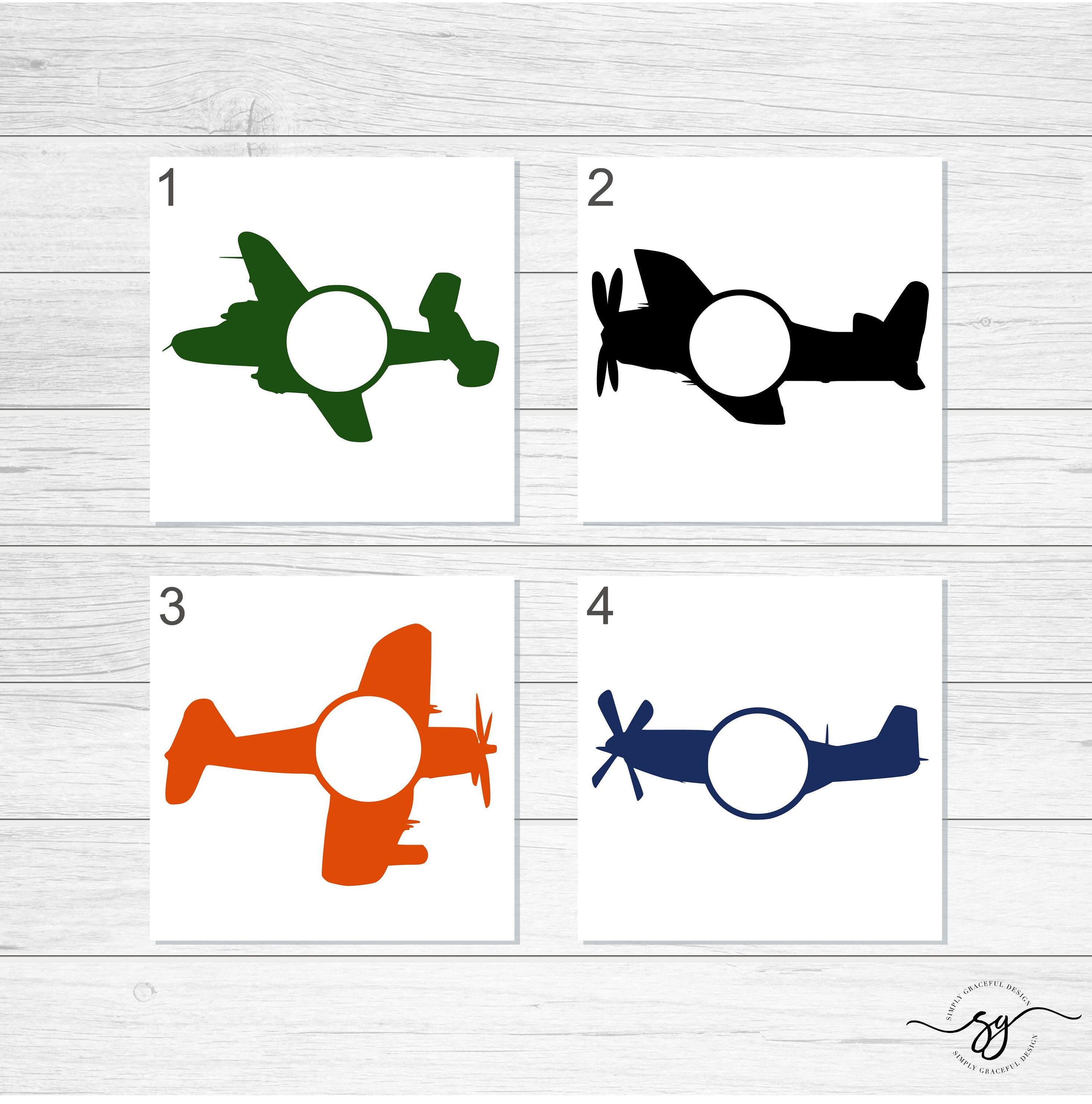 Airplane Monogram Decal Airplane Decal Boys Monogram Decal | Etsy