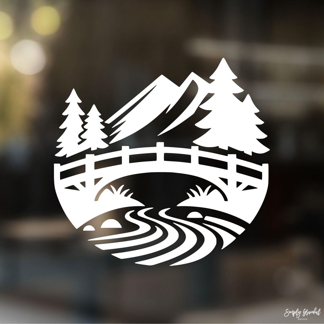 Mountain Scene Decal, Wilderness Decal, Gift for Hiker, Car Window ...