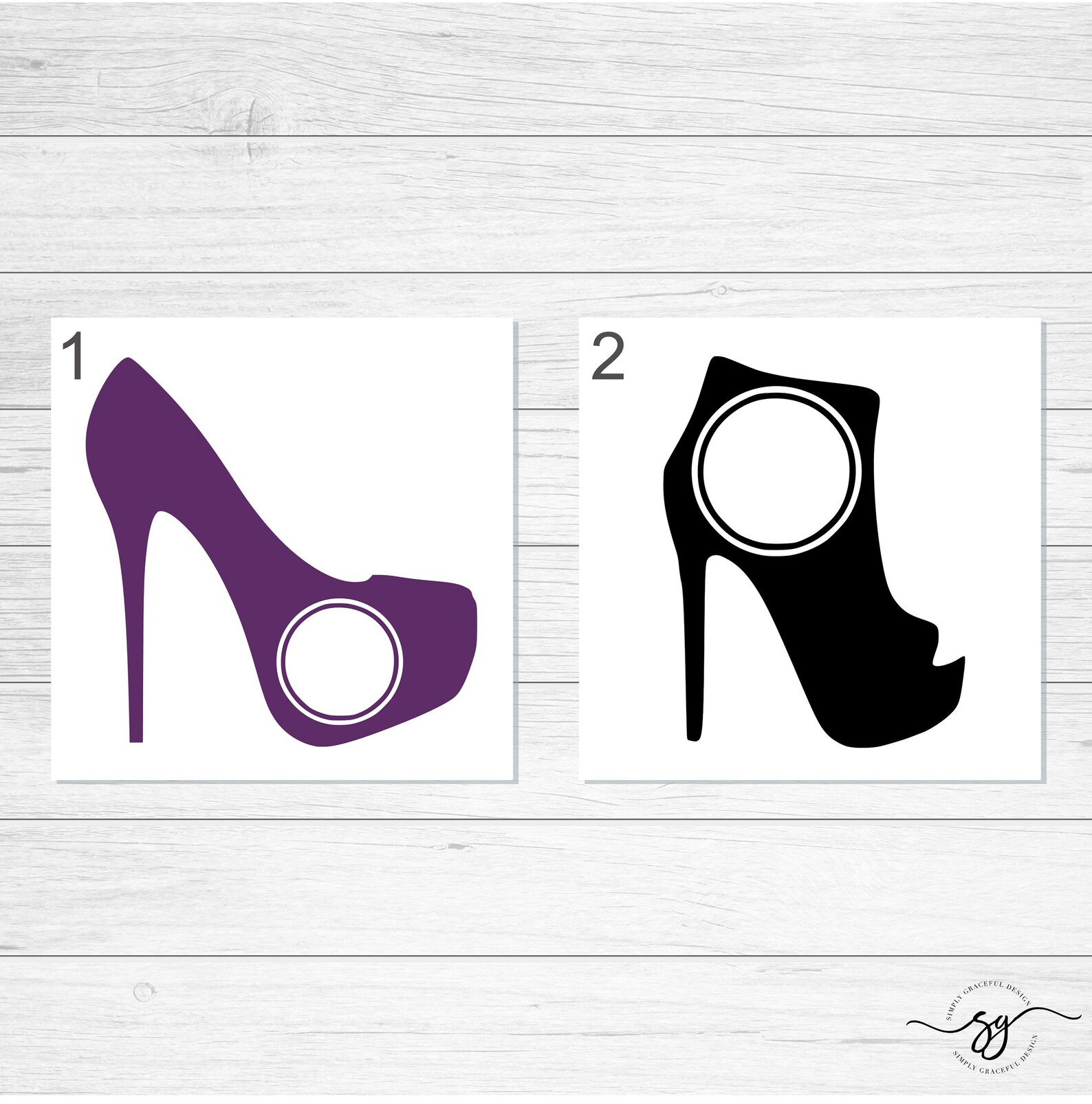 Shoe Monogram Decal Stiletto Monogram Shoe Lover Gift - Etsy