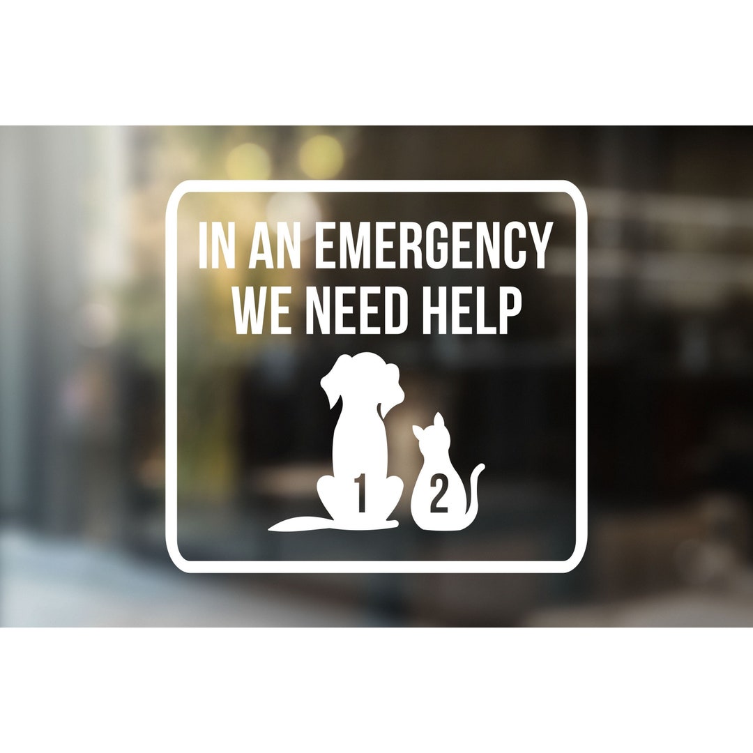 Pet Emergency Decal, in Case of Emergency, Pet Rescue Decal, Front Door ...