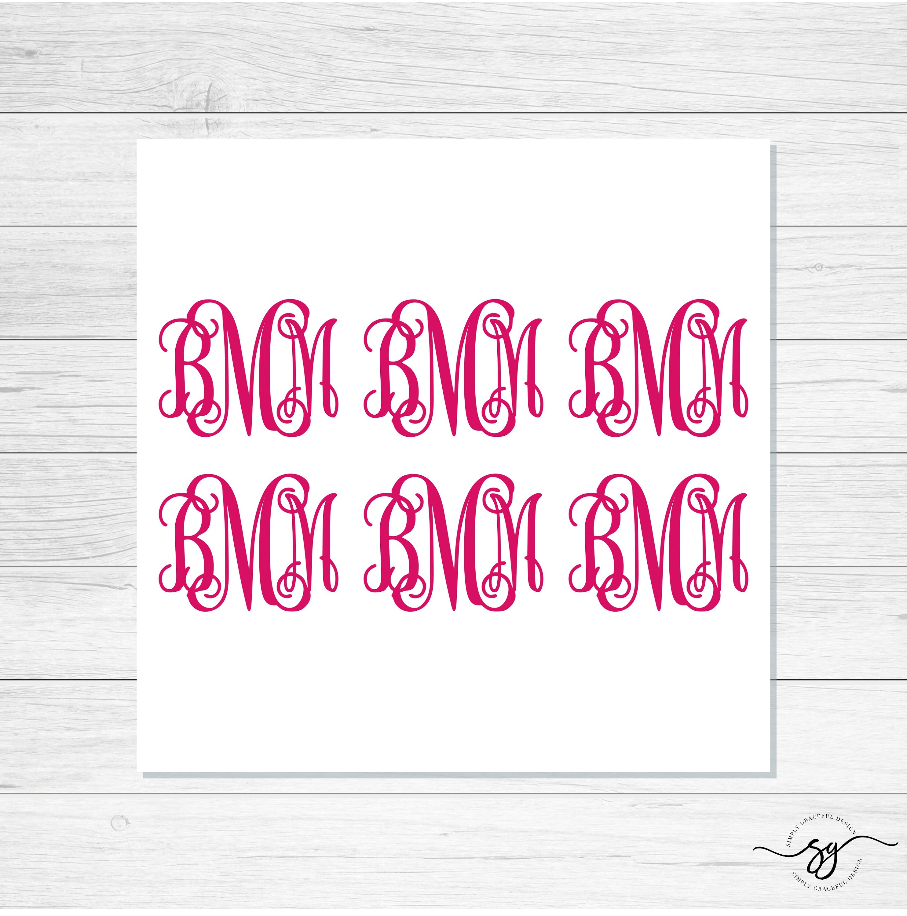 Monogram Decal Sheet Monogram Bundle Circle Monogram Back - Etsy