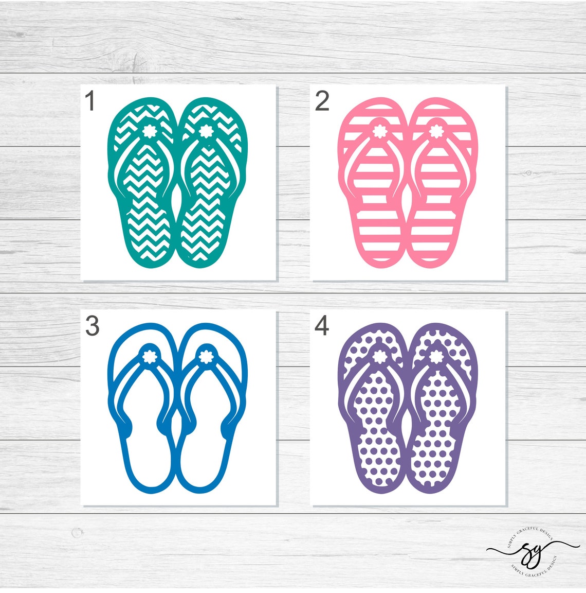 Flip Flop Decal Beach Decal Summer Decal Glitter Vinyl | Etsy