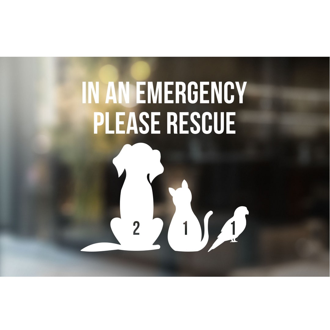 Emergency Pet Decal, Fire Safety Decal, Pet Owner Gift, Please Rescue ...