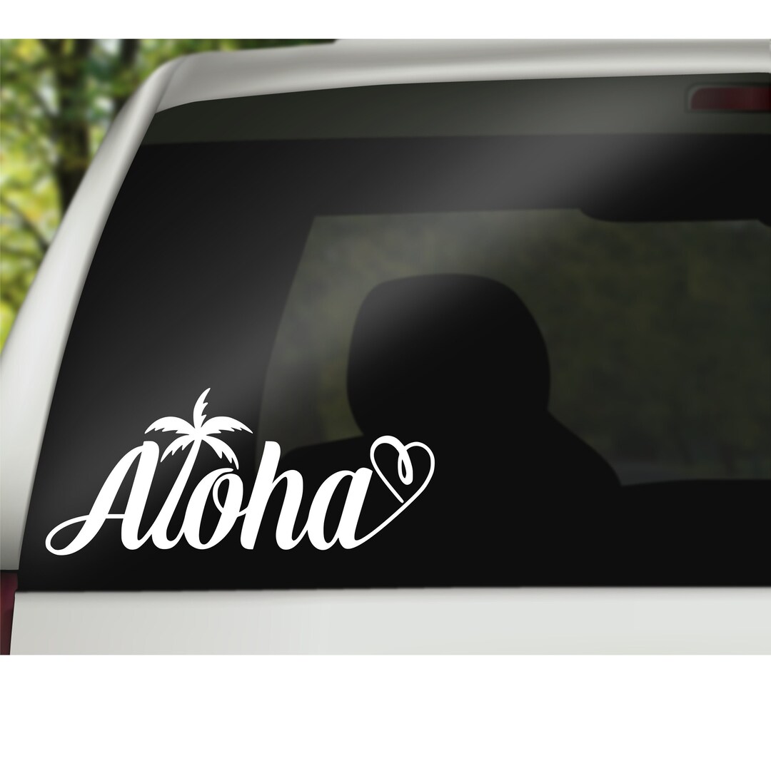 Aloha Decal, Palm Tree Decal, Hawaii Decal, Tumbler Decal, Laptop Decal ...