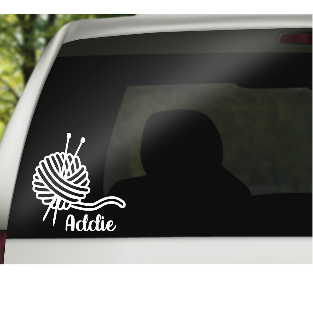 Knitting Decal, Yarn Decal, Knitter Gift, Gift for Quilter, Gift for ...