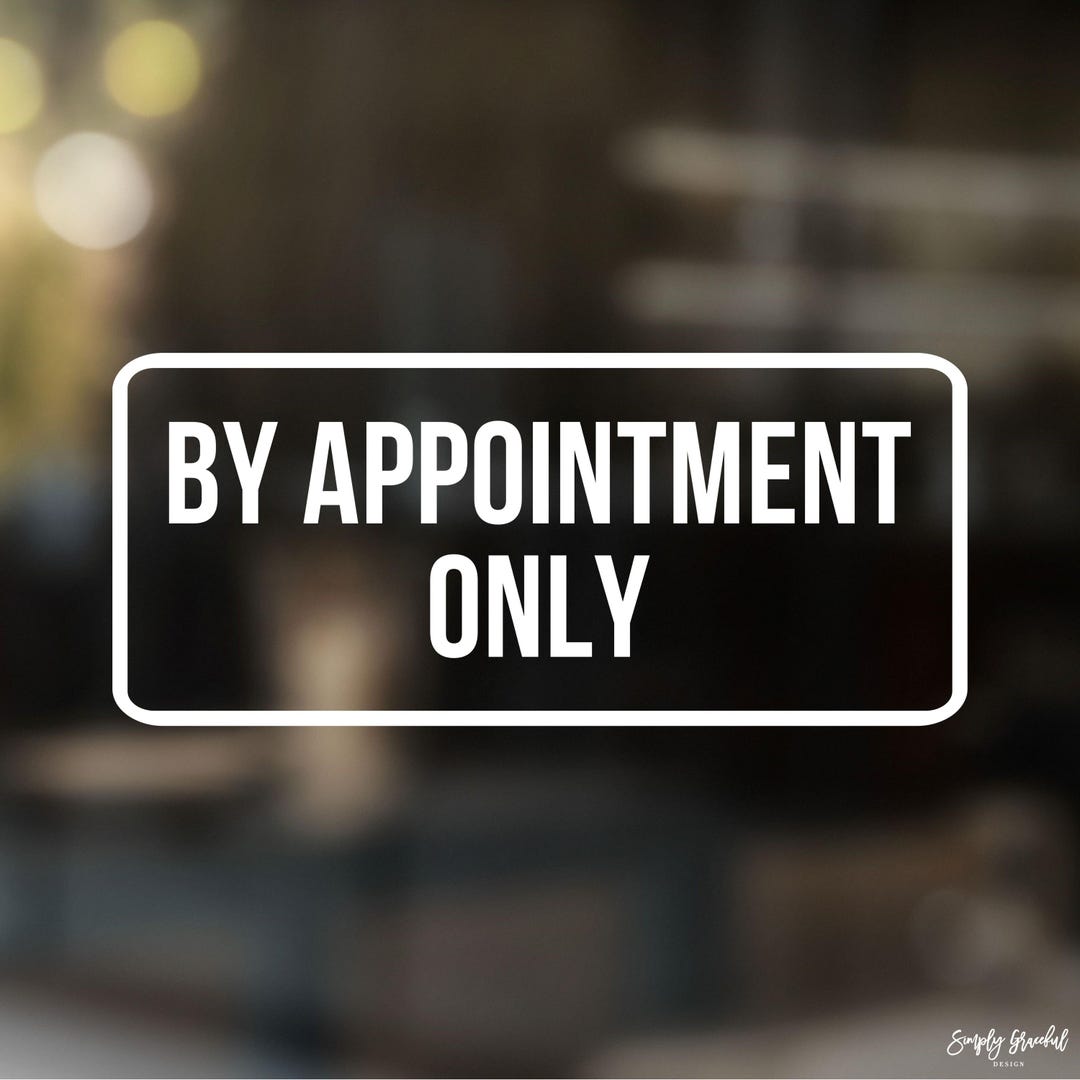 By Appointment Only Decal, Salon Window Decal, Storefront Decal ...