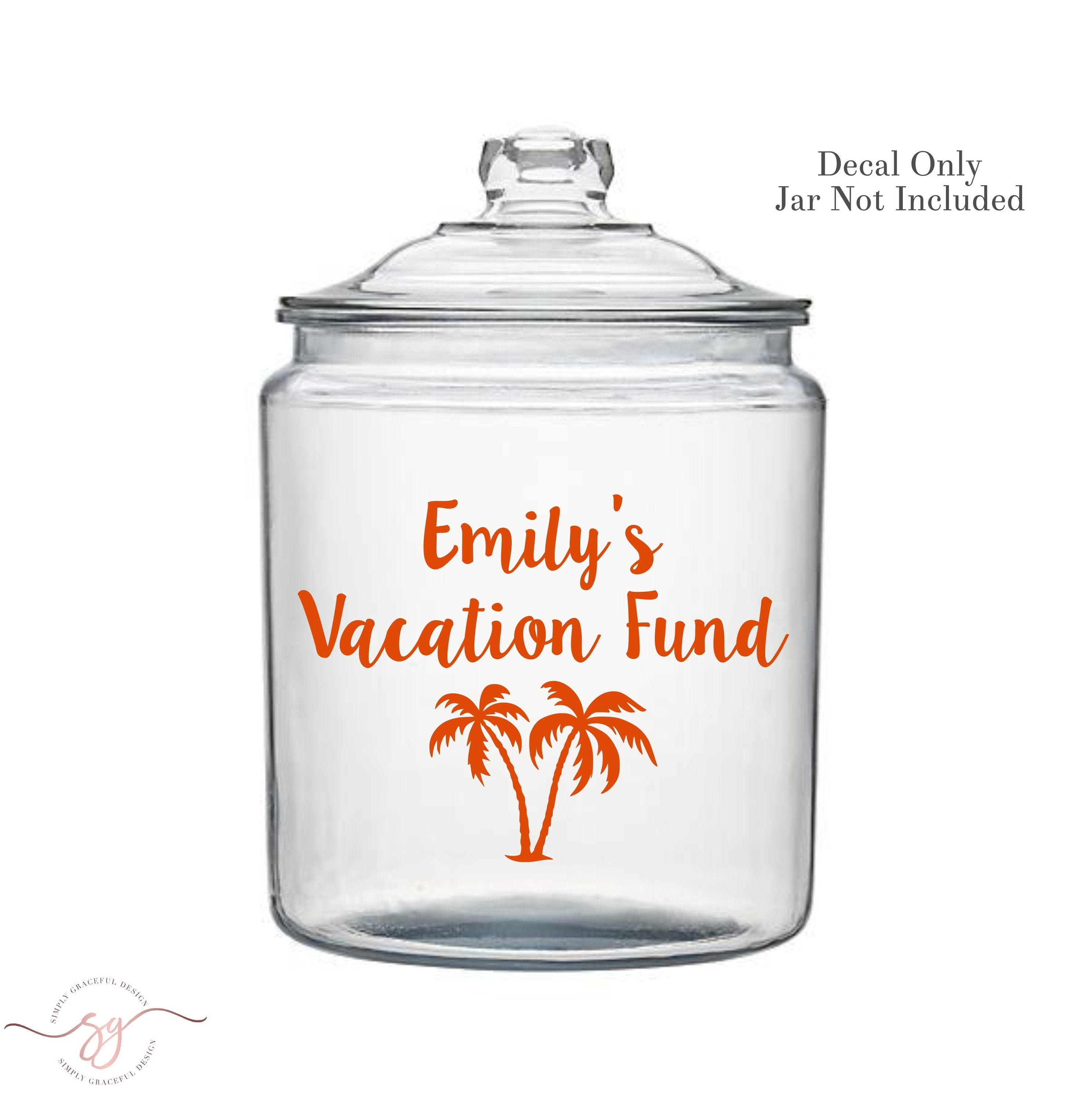 Vacation Fund Decal Travel Fund Decal Money Jar Decal Adult | Etsy