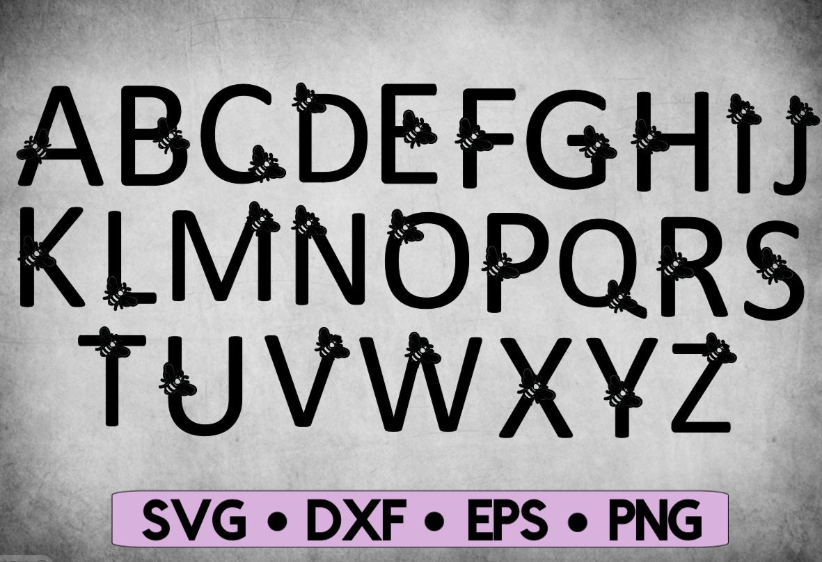 Bee Letters SVG Bundle, Bug Text Honeybee Bumblebee Text EPS DXF ...