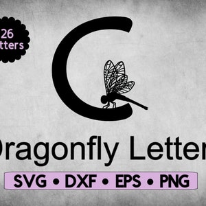 Dragonfly Letters SVG Bundle, Bug Text Dragonfly Text EPS DXF Alphabet ...