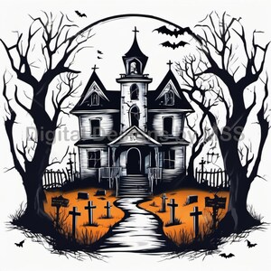 Halloween Bundle, Spooky Haunted Clip Art Digital Art Instant Download ...