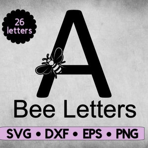 Bee Letters SVG Bundle, Bug Text Honeybee Bumblebee Text EPS DXF ...