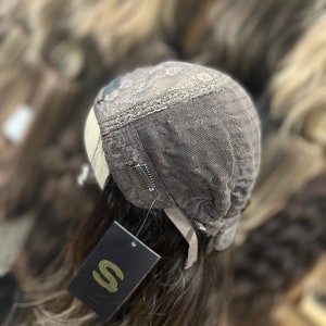 100% Human Hair Kosher Wig Sheitel 21 Inch Amelia Wavy Large Cap Hat ...